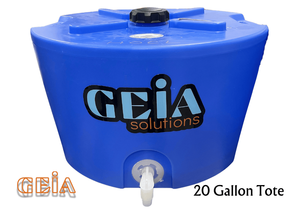 GEIA Tote 20 Gallon Blue w Cap and Spigot